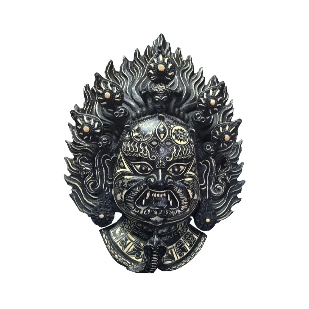 Handmade Resin Bhairab Face Mask – Fierce Protection & Spiritual Decor ...