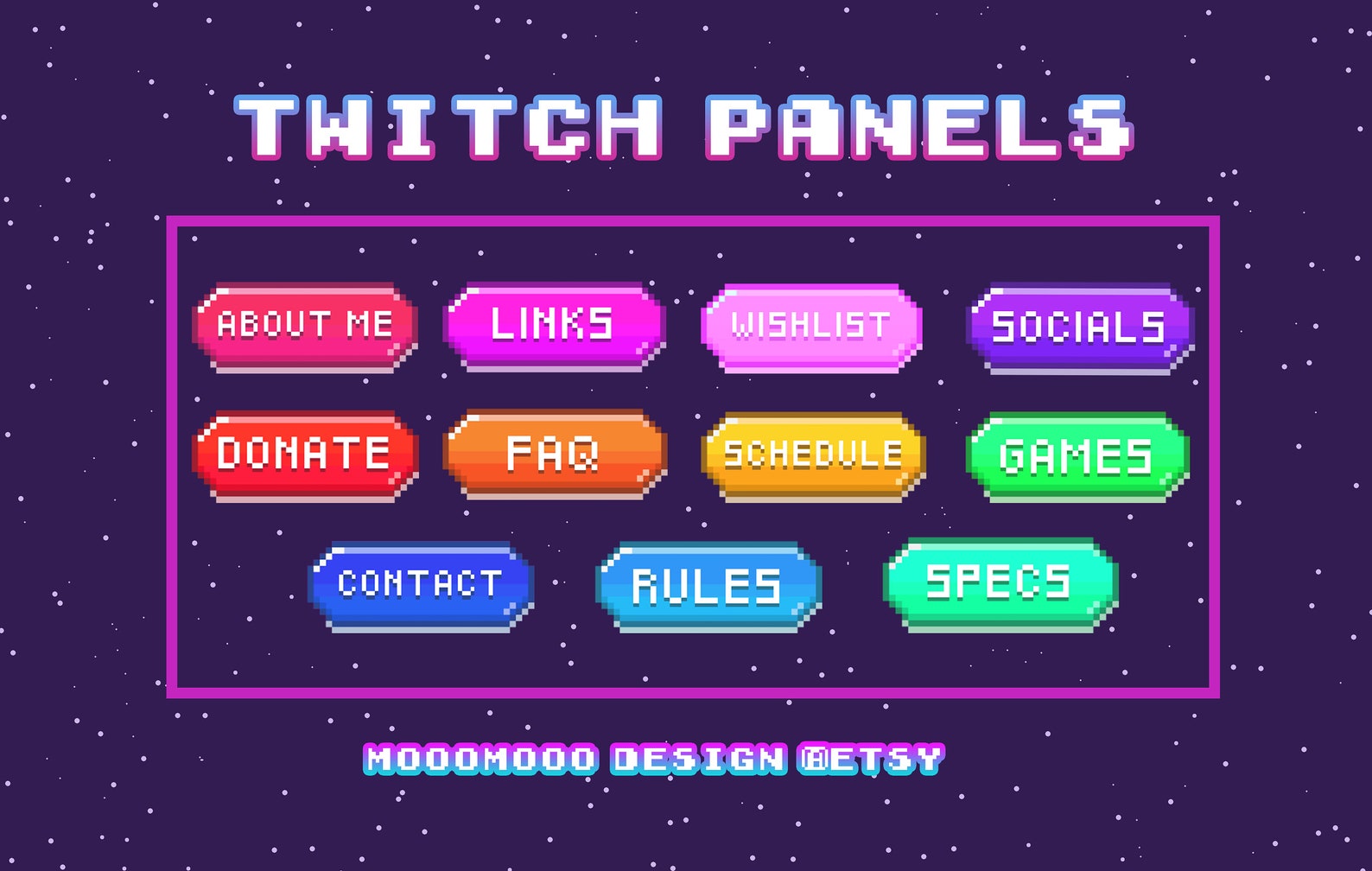 Twitch Retro Gaming Pixel Panel Pack X11 - Etsy