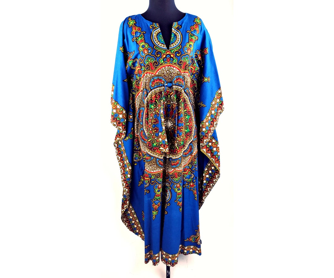 Vintage 1970s Hippie Maxi Dress With Cinchable Drawstring Waist and ...