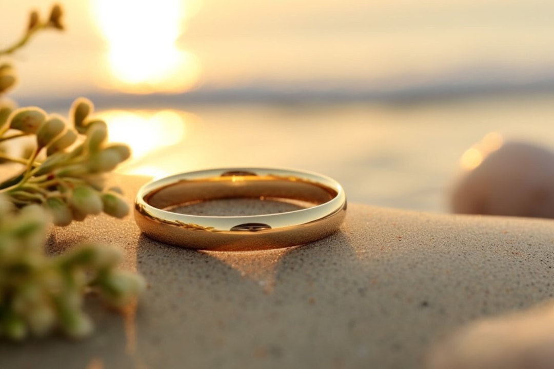 Exquisite 4mm 18K Yellow Gold Dome Shaped Wedding Band - Handcrafted ...