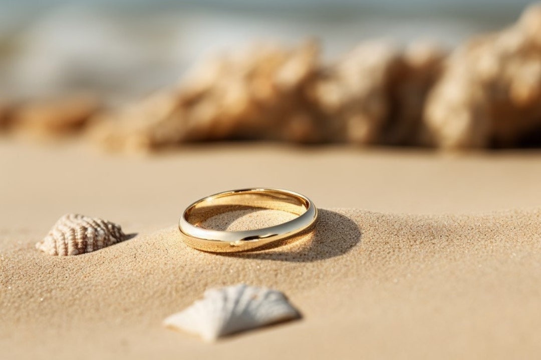 18K Gold Handmade 3mm Dome Shaped Wedding Band - Yellow Gold - Polished ...