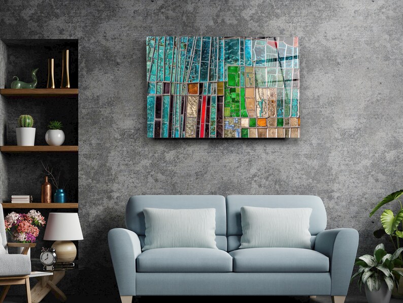 Abstract Art Tempered Glass Printing Wall Art Modern Wall - Etsy