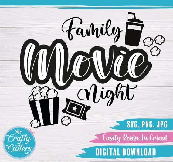 Family Movie Night SVG SVG Cutting File Movie Night Digital - Etsy