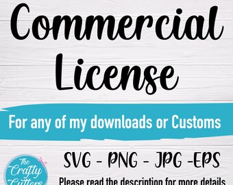 Commercial License for Digital Downloads Only Small Business Under 100 ...