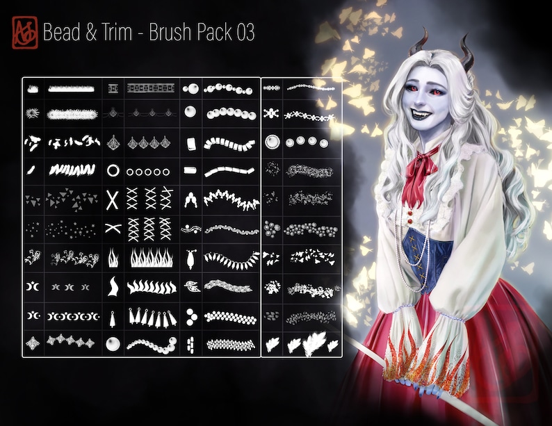 Brush Pack Photoshop Embroidery Beading Trim Texture - Etsy