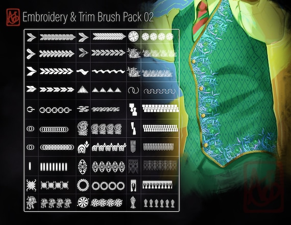 Brush Pack for Photoshop Embroidery Zippers Trim and Chains - Etsy
