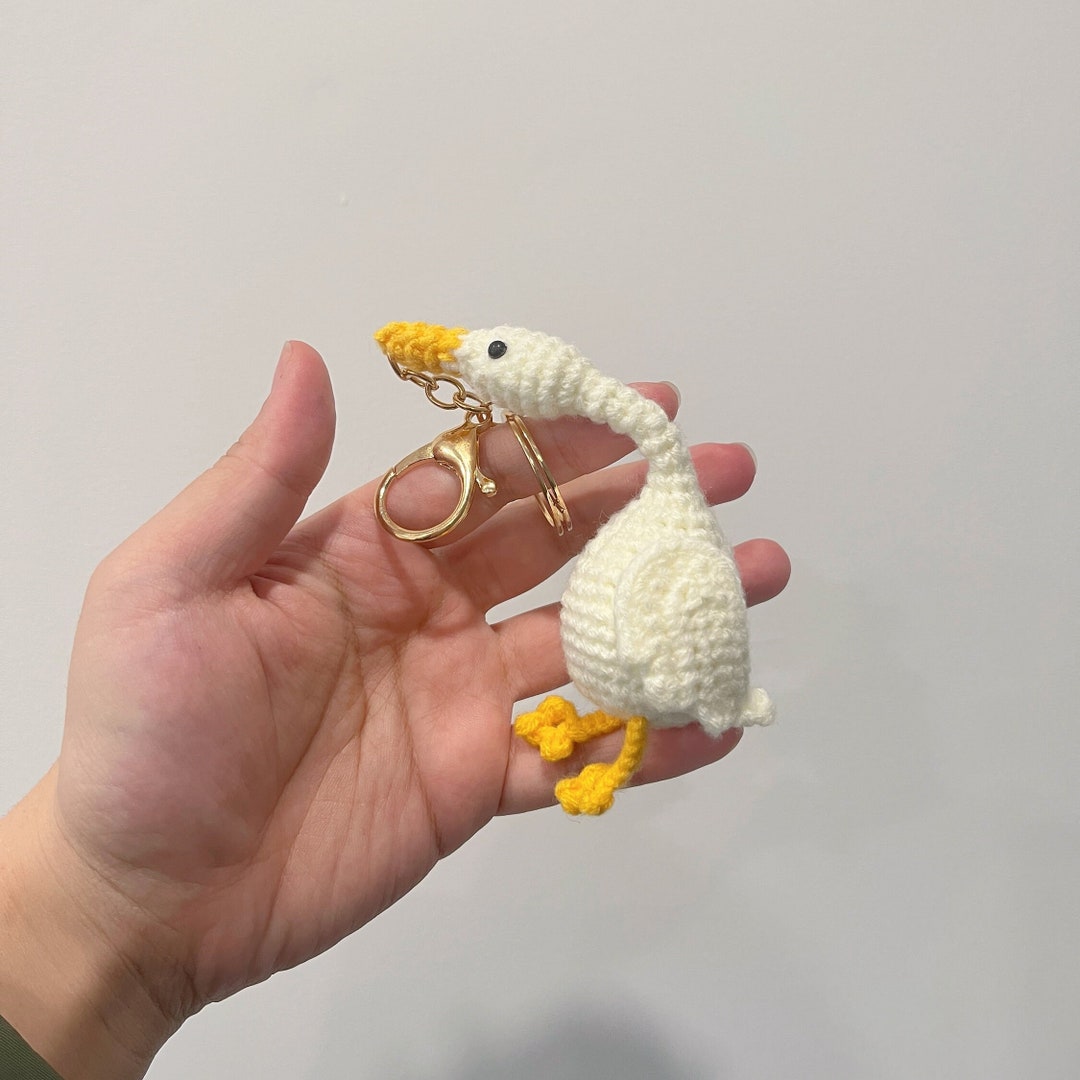 Crochet Keychain-duck Keyring- Keychain-ring Animal Keychain-amigurumi ...