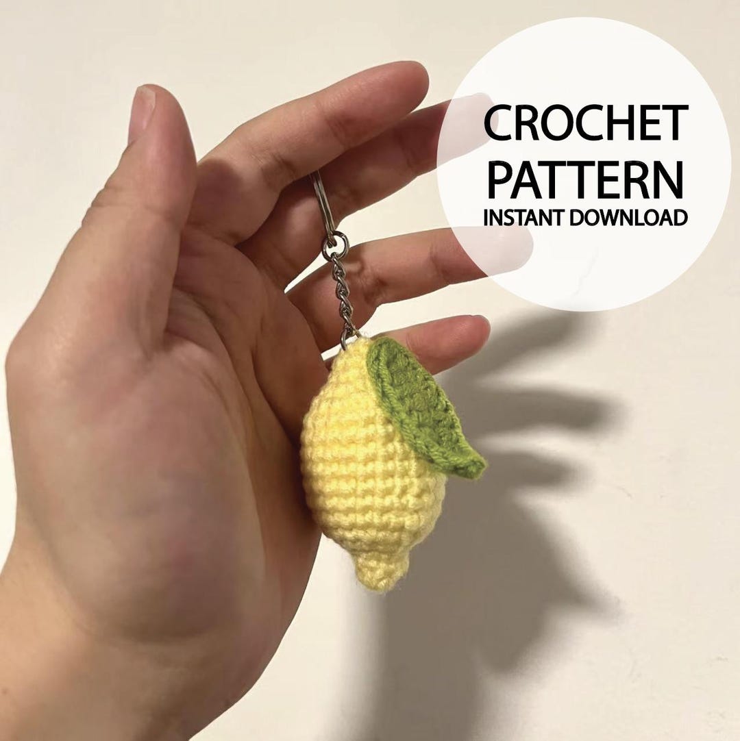 CROCHET PATTERN - Easy Crochet Keyring Pattern, Crochet Lemon Keyring ...