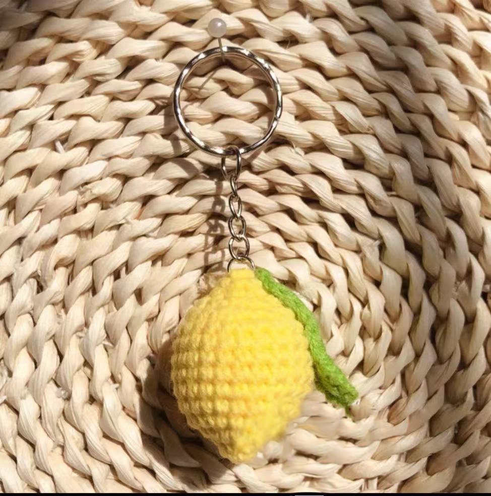 Handmade Keyring-crochet Keychain-lemon Keyring- Keychain-ring Fruit ...
