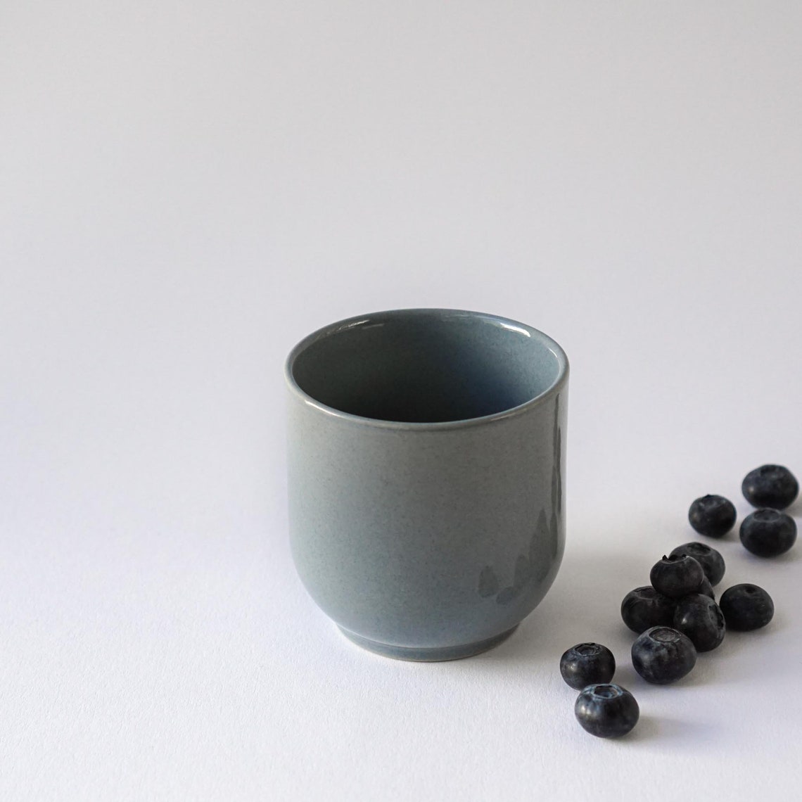 Ceramic Mug Blue 200ml Cup Without Handle Modern Stoneware | Etsy UK