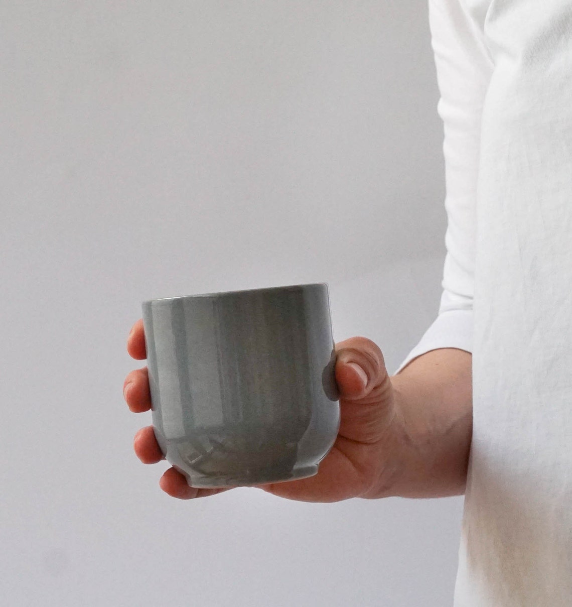 Ceramic Mug Blue 200ml Cup Without Handle Modern Stoneware | Etsy UK