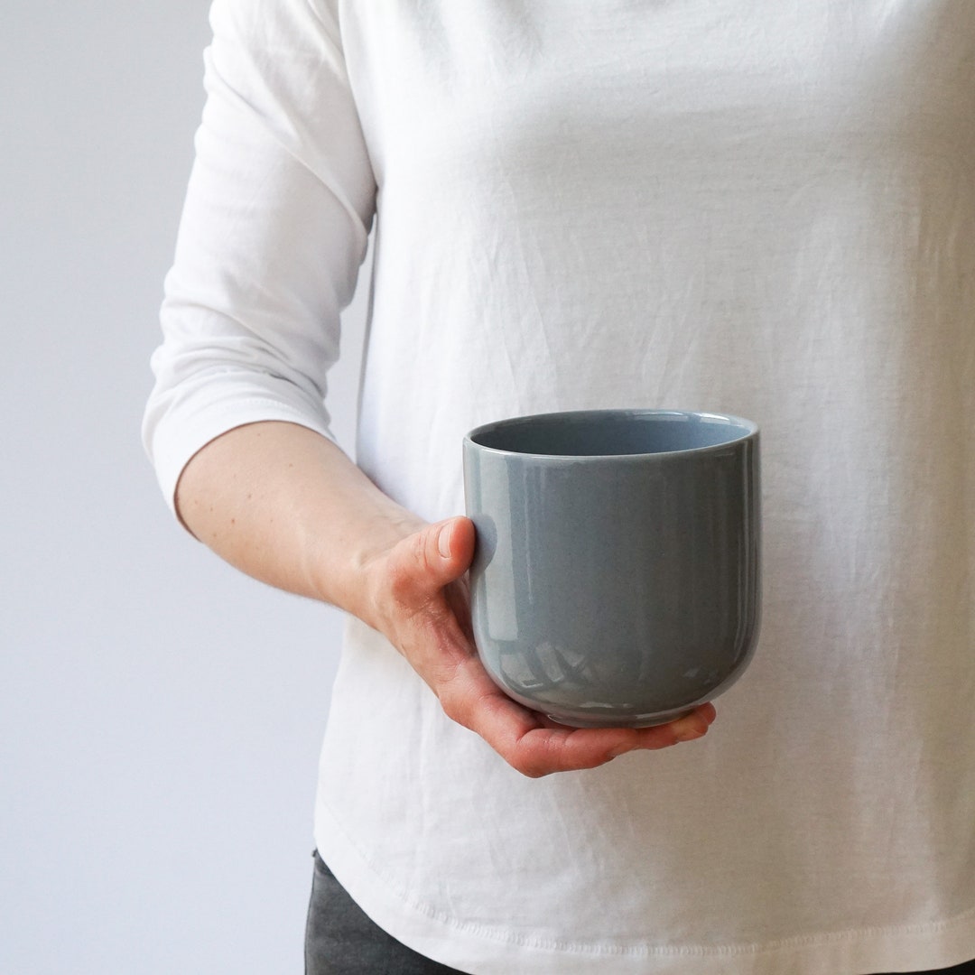 Taza/tazón grande | azul | con tapa/posavasos | Cerámica | taza grande ...