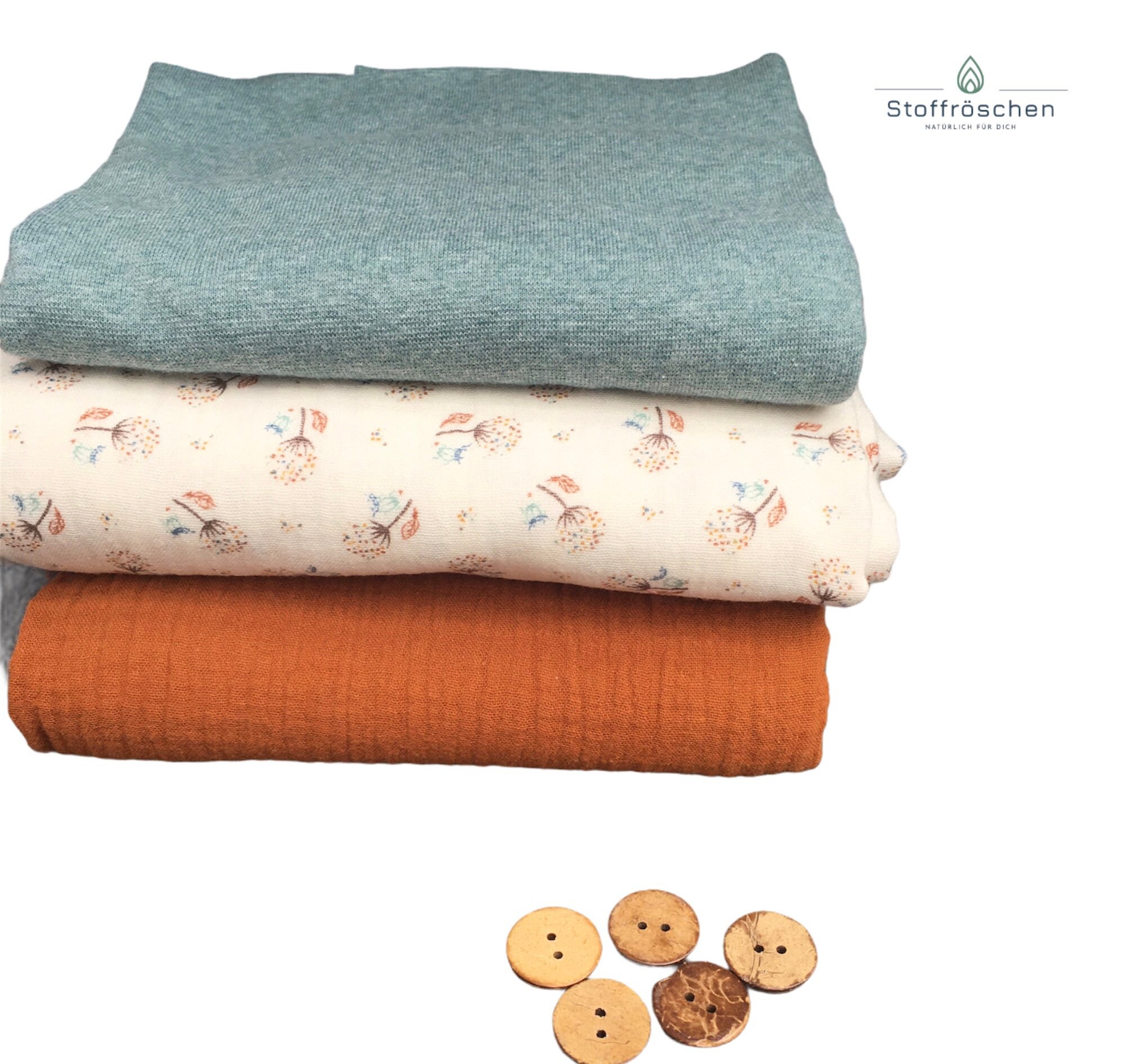 Musselin Organic cotton Paket mit Bündchen Stoffpaket | Etsy