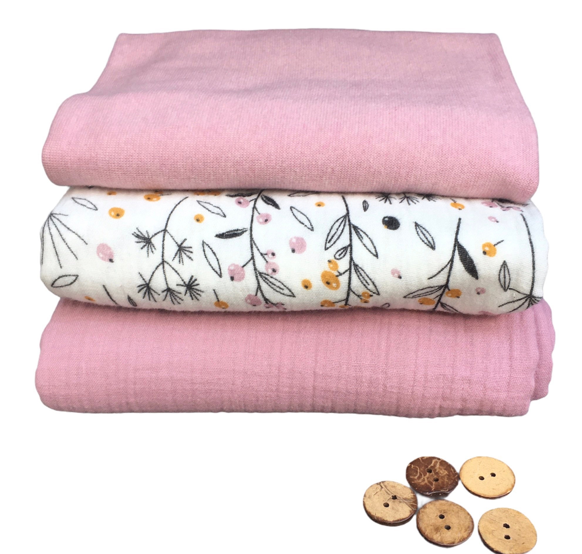 Musselin Organic cotton Paket mit Bündchen Stoffpaket | Etsy