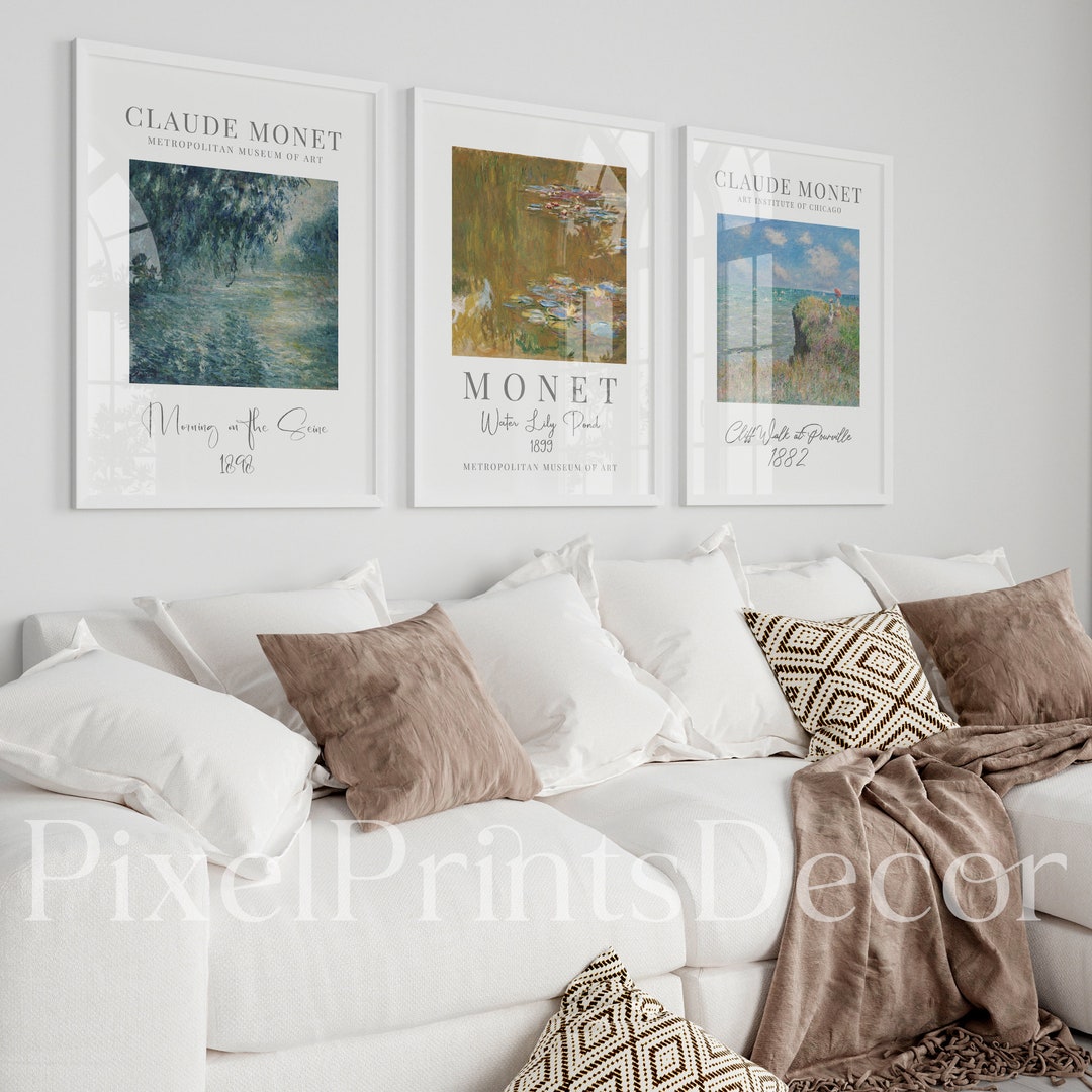 Set of 3 Claude Monet Printable Exhibition Posters, Vintage Painting ...