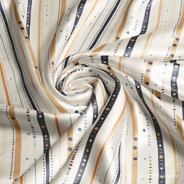 Navy and Terracotta Print Fabric - Etsy