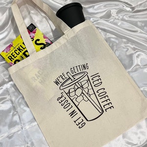Iced Coffee Tote Bag | Coffee Lover Gift | Reusable Grocery Bag | Eco ...