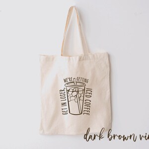 Iced Coffee Tote Bag | Coffee Lover Gift | Reusable Grocery Bag | Eco ...