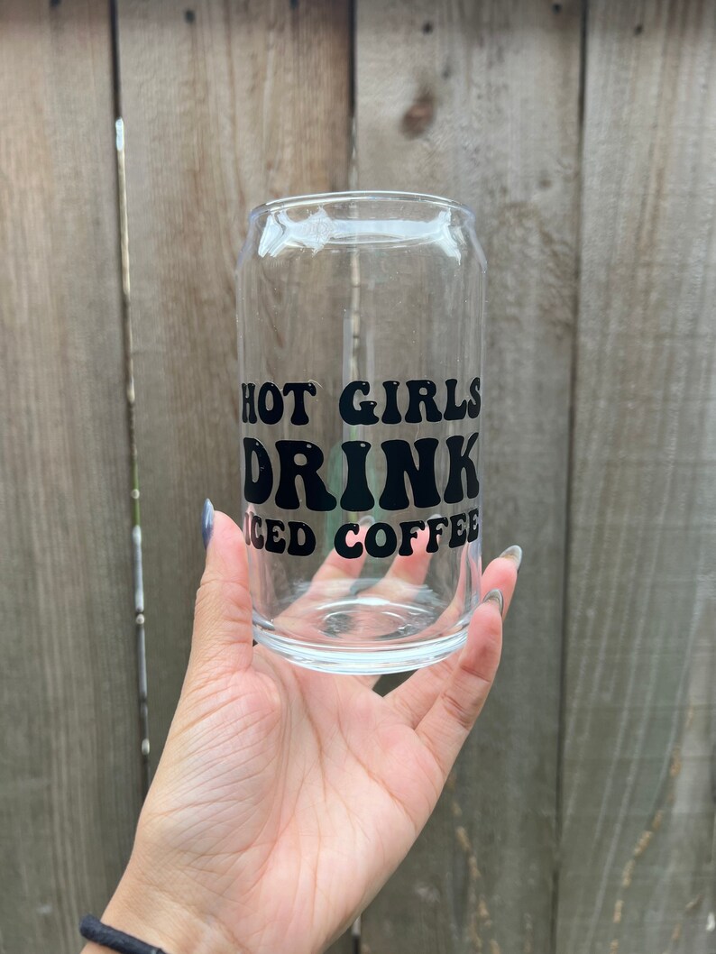 Hot Girls Iced Coffee Cup | Hot Girl Glass Cup | Libbey Glass Can | Hot ...