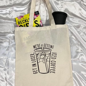 Iced Coffee Tote Bag | Coffee Lover Gift | Reusable Grocery Bag | Eco ...