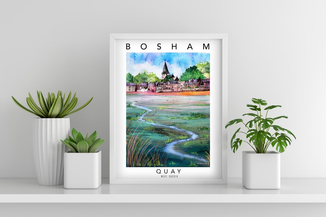 Bosham Quay Art Print: Hand Painted West Sussex Travel Poster - Etsy UK
