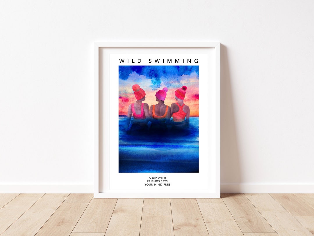 Wild Swimming Friends Art Print | A Dip With Friends Sets Your Mind ...
