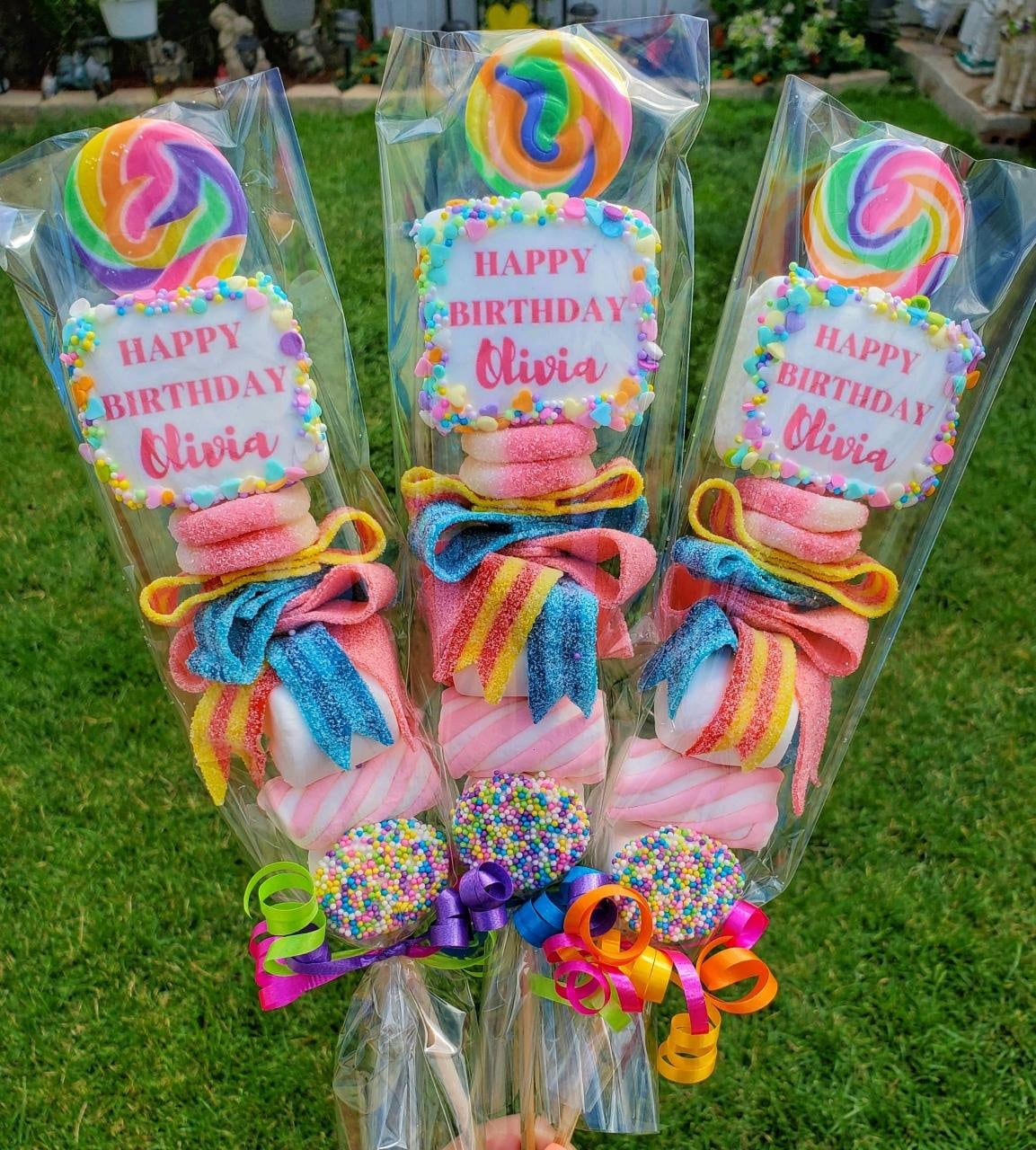 6 XL Personalized Birthday Lollipop Candy Kabobs Name - Etsy