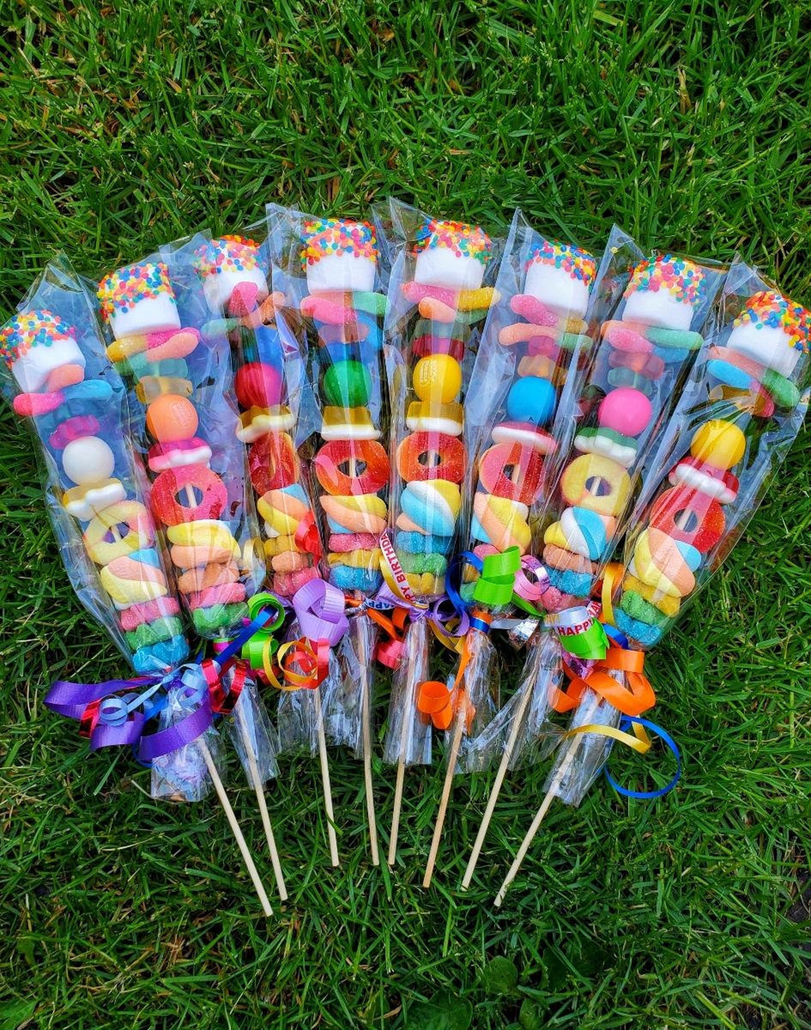 Quick Ship! 30 Sprinkle Candy Kabobs, Birthday Treat, Marshmallow Kebab ...