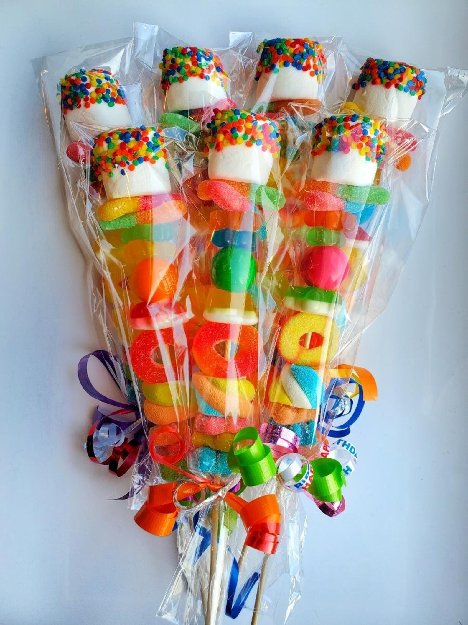 Quick Ship! 30 Sprinkle Candy Kabobs, Birthday Treat, Marshmallow Kebab ...