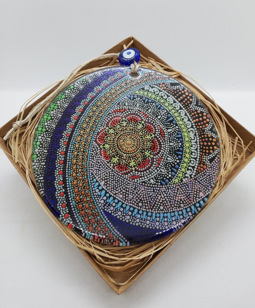 Handmade Mandala Aum Design Glass Decor Art - Etsy