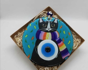 Handmade Middle Evil Eye Design Glass Wall Decor - Etsy