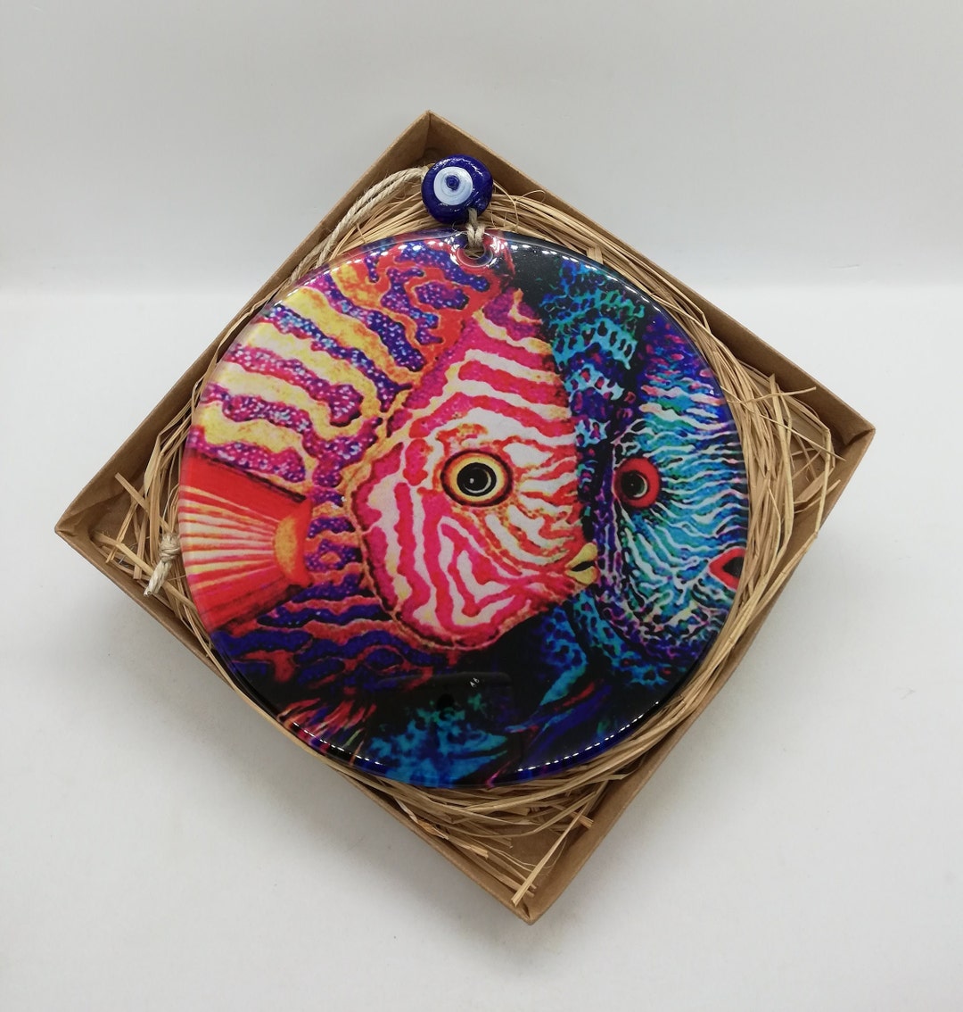Handmade Binary Color Fish Design Glass Decor Art - Etsy