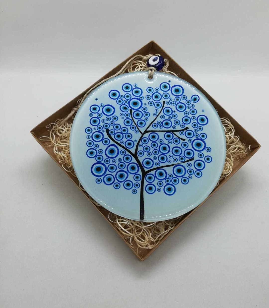 Handmade Evil Eye Tree Design Glass Wall Decor - Etsy