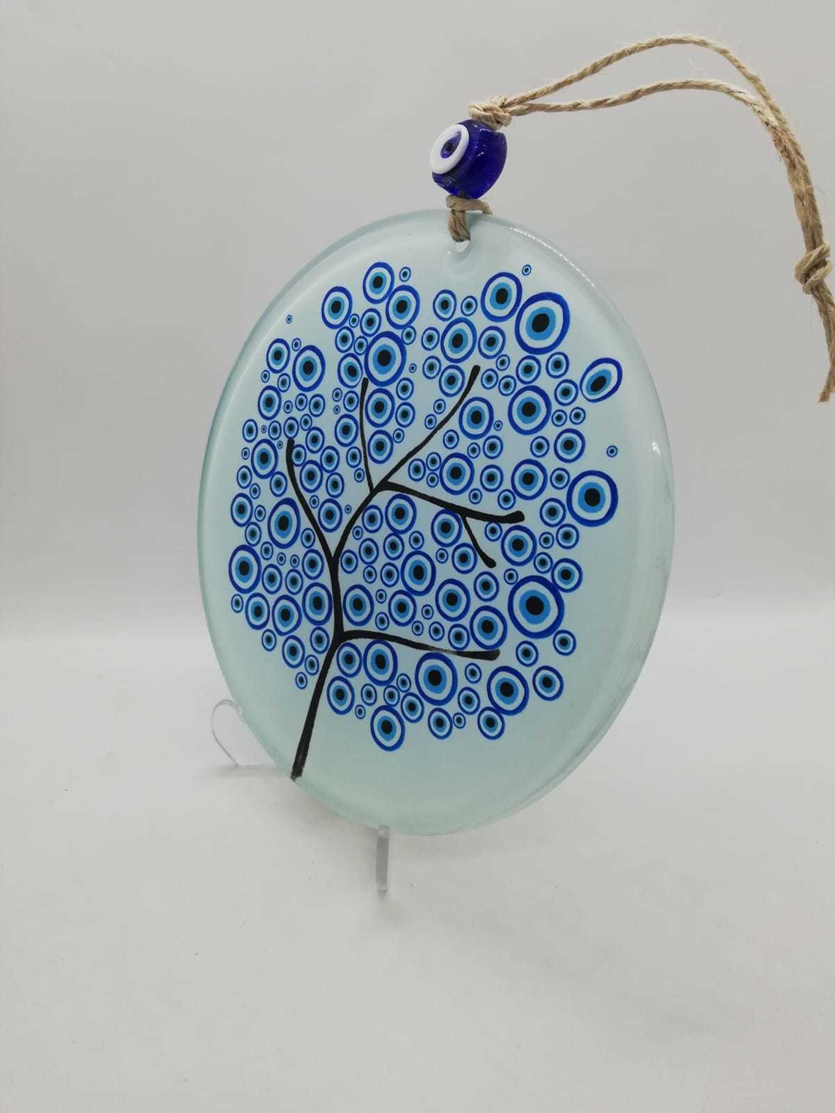 Handmade Evil Eye Tree Design Glass Wall Decor - Etsy