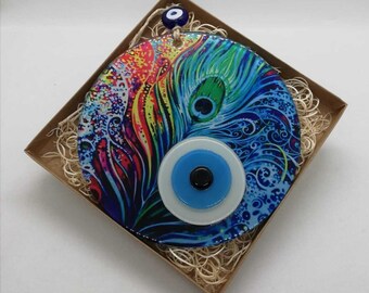 Handmade Middle Evil Eye Design Glass Wall Decor - Etsy