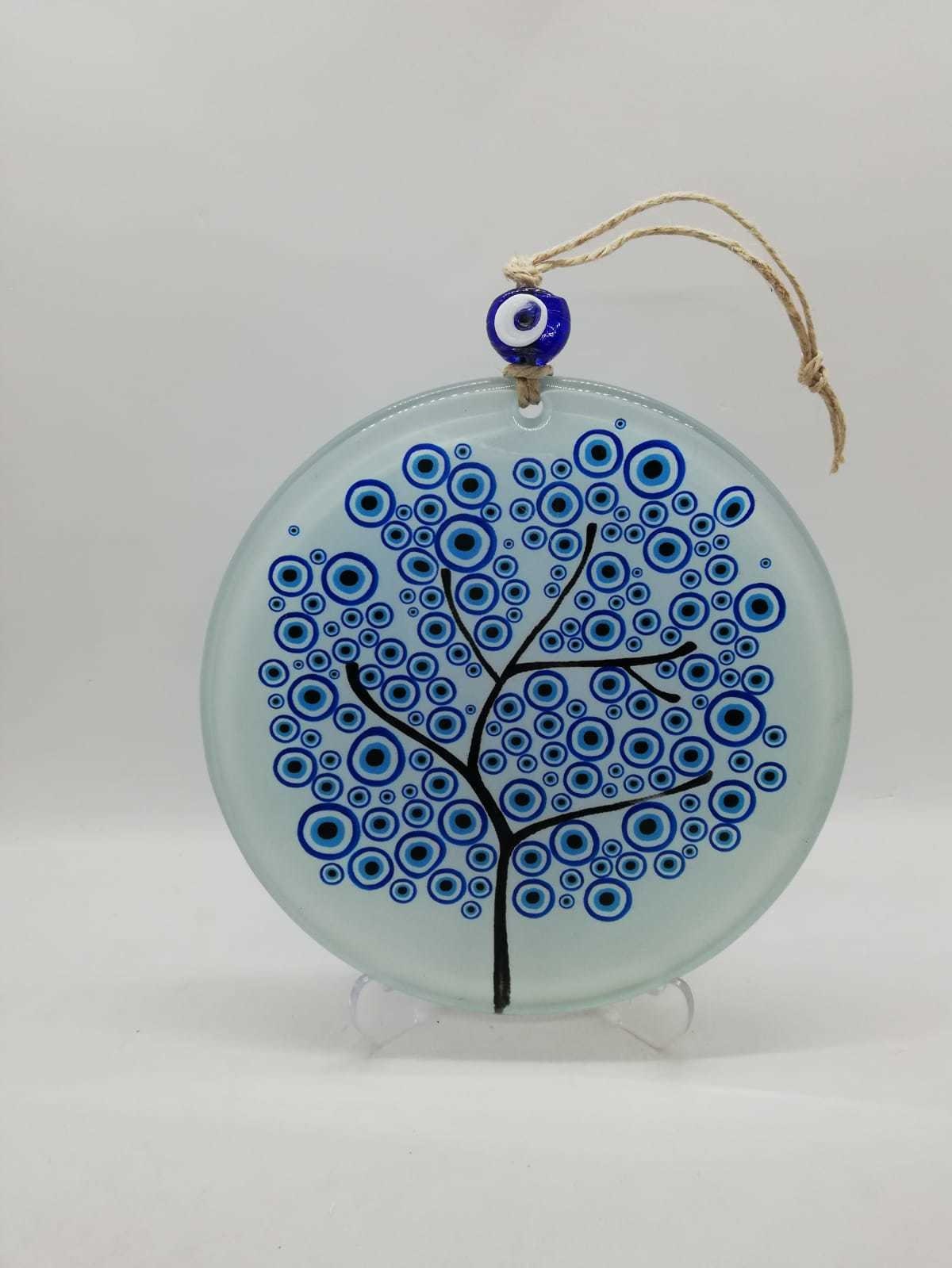 Handmade Evil Eye Tree Design Glass Wall Decor - Etsy