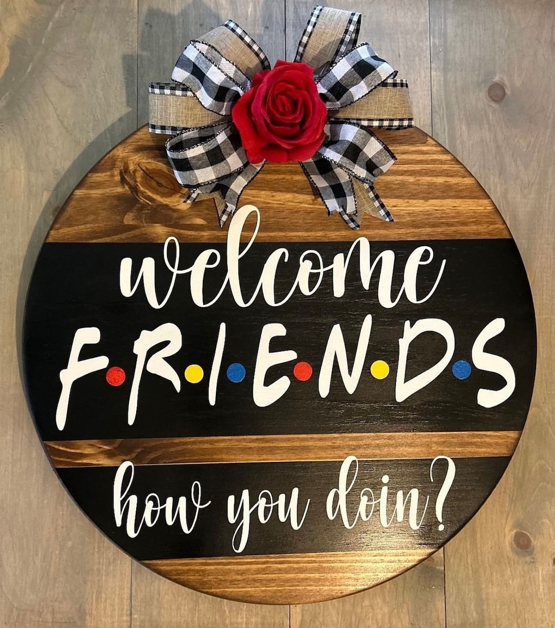 Wood Sign Friends/front Door Decor/welcome Sign/door Sign/door Hanger ...