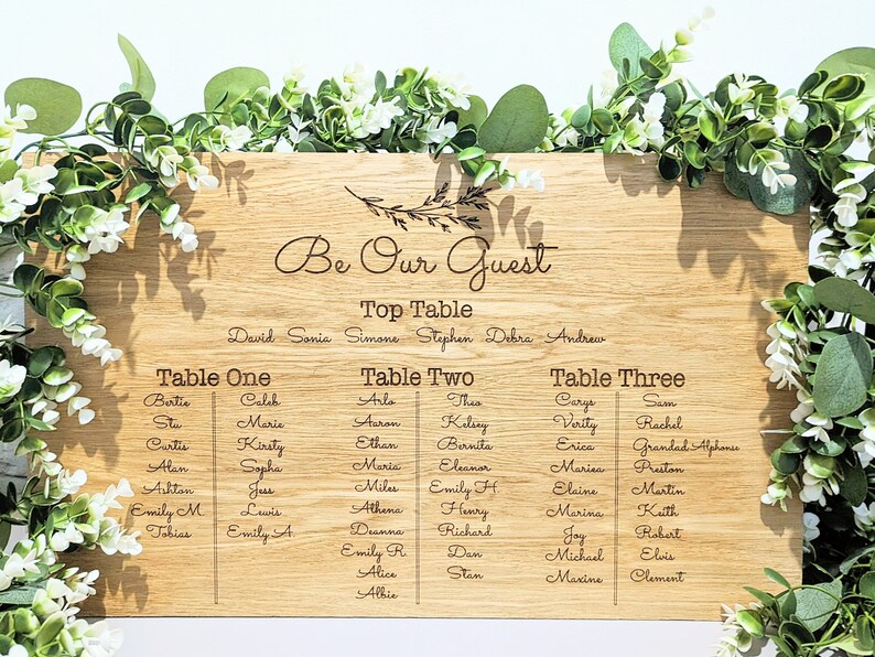 Wedding Table Plan, Wood Wedding Sign, Seating Plan Wedding Sign ...
