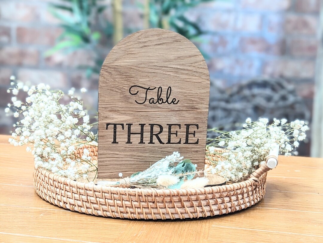 Personalised Wedding Table Numbers, Custom Table Name, Wooden Table ...