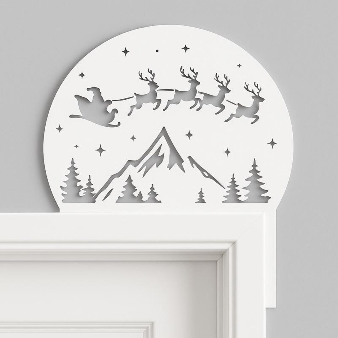 Globe Christmas Decor, Door Corner Ornament, Flying Santa Decoration ...