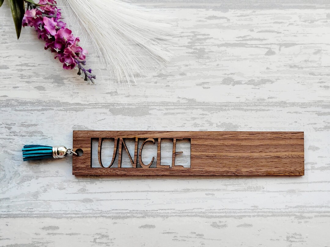 Uncle Wooden Bookmark, Personalised Gift for Him, Father Day Gift From ...