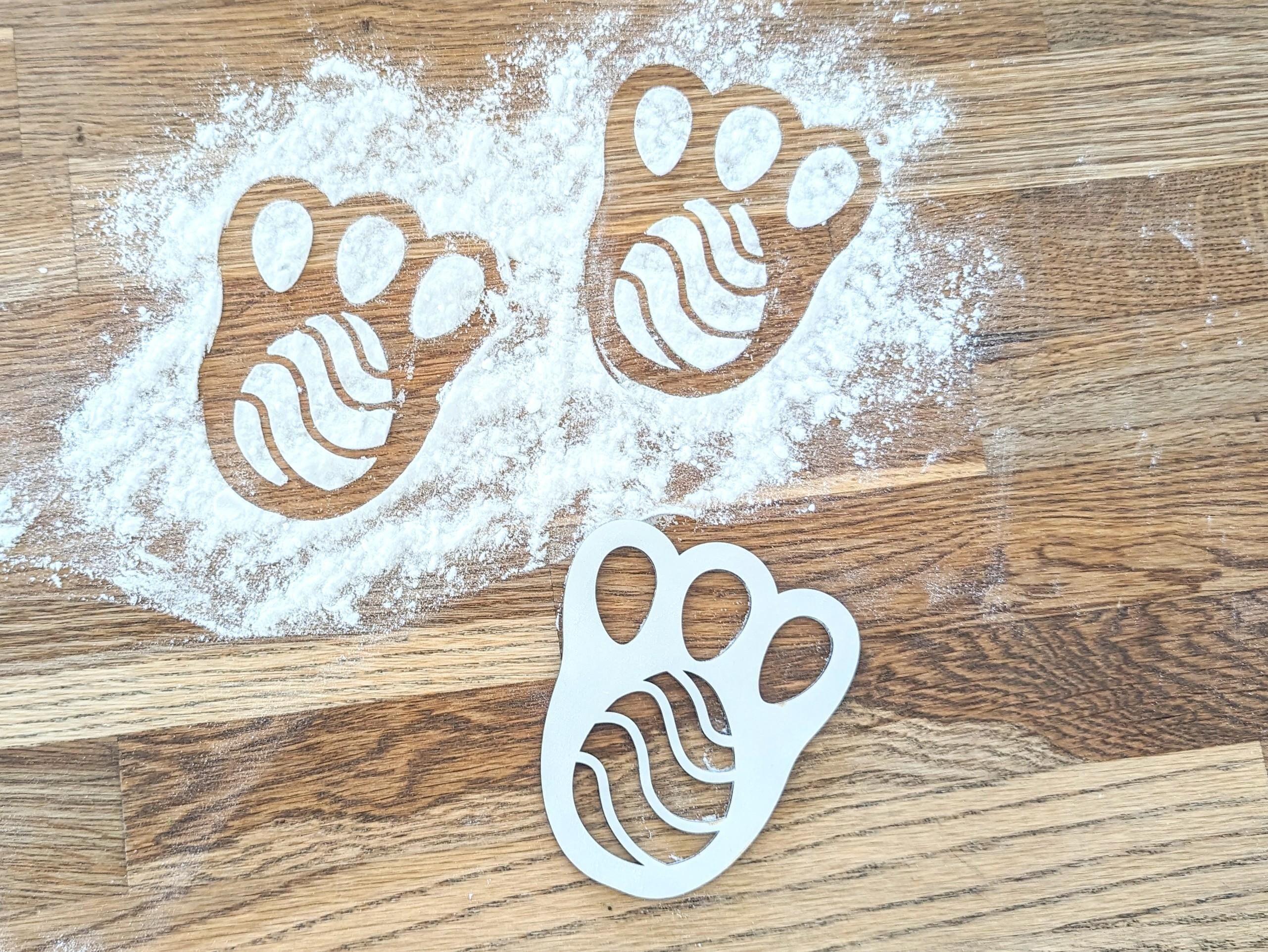 Easter Bunny Feet Stencil – Rabbit Footprint, Paw Print Bunny Tracks ...
