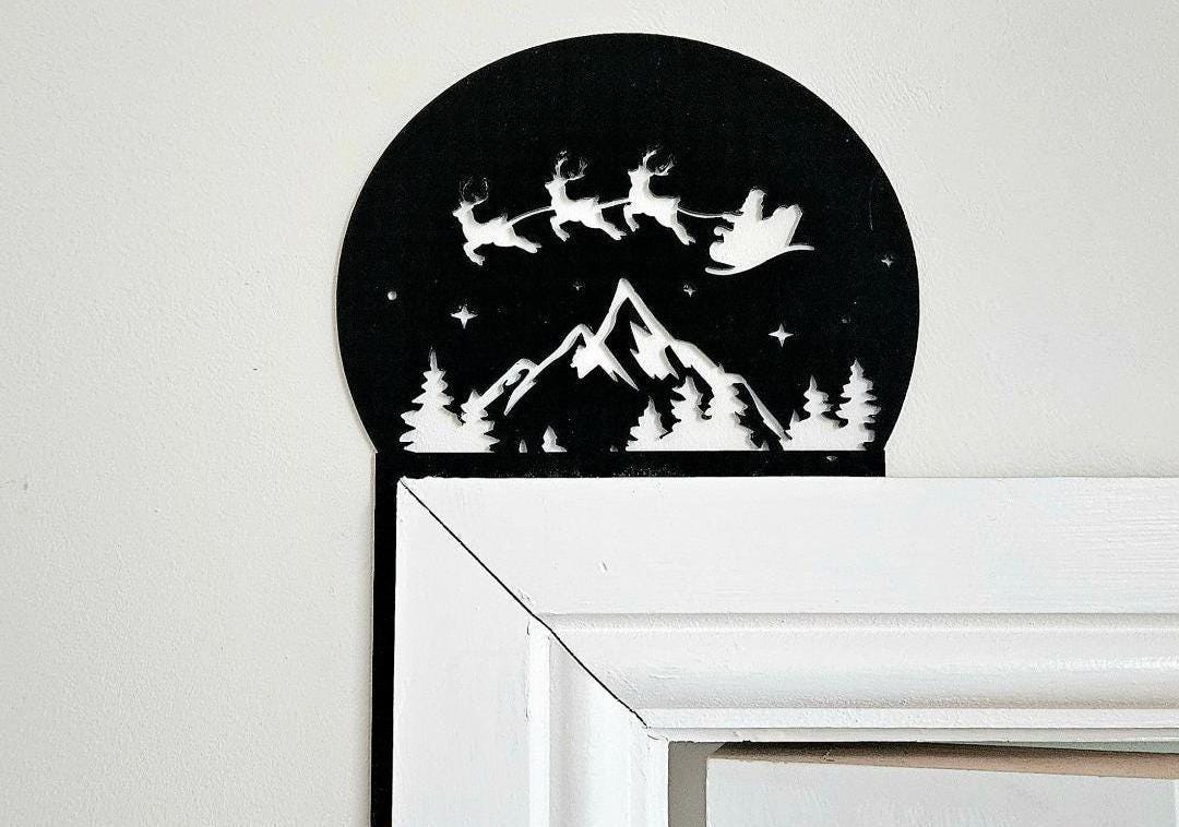 Globe Christmas Decor, Door Corner Ornament, Flying Santa Decoration ...