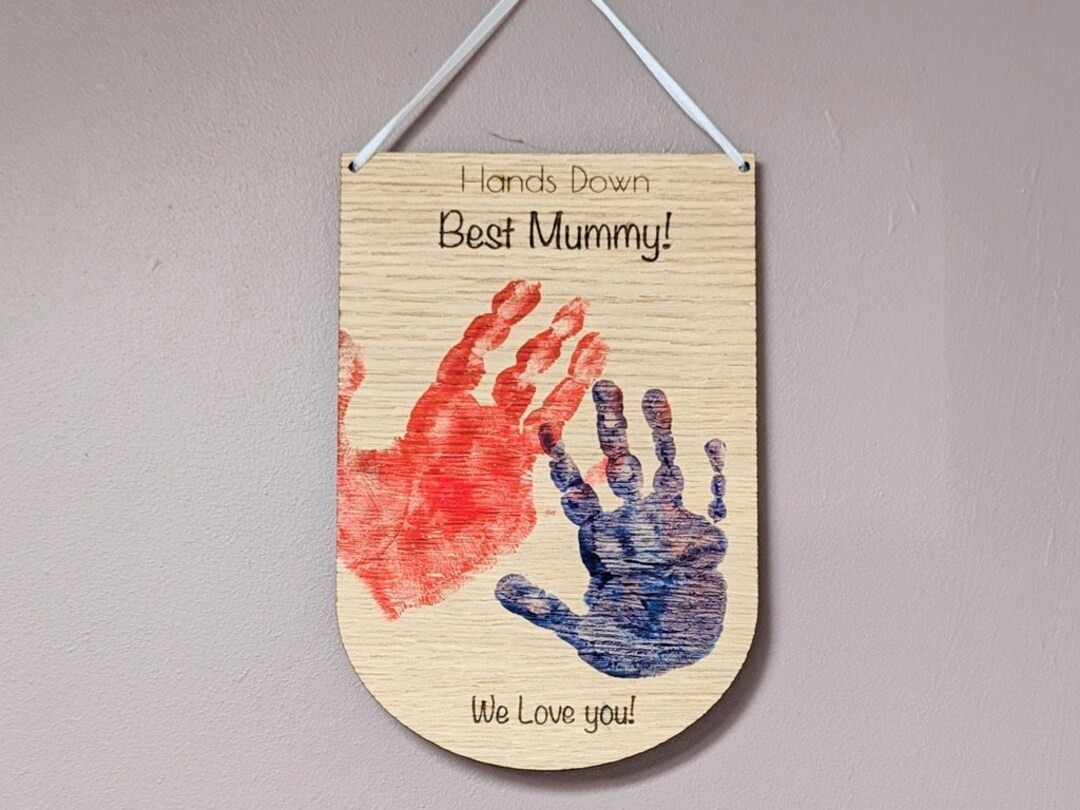 Personalised Handprint Plaque, Hand Print Sentimental Gift, Kids Hand ...