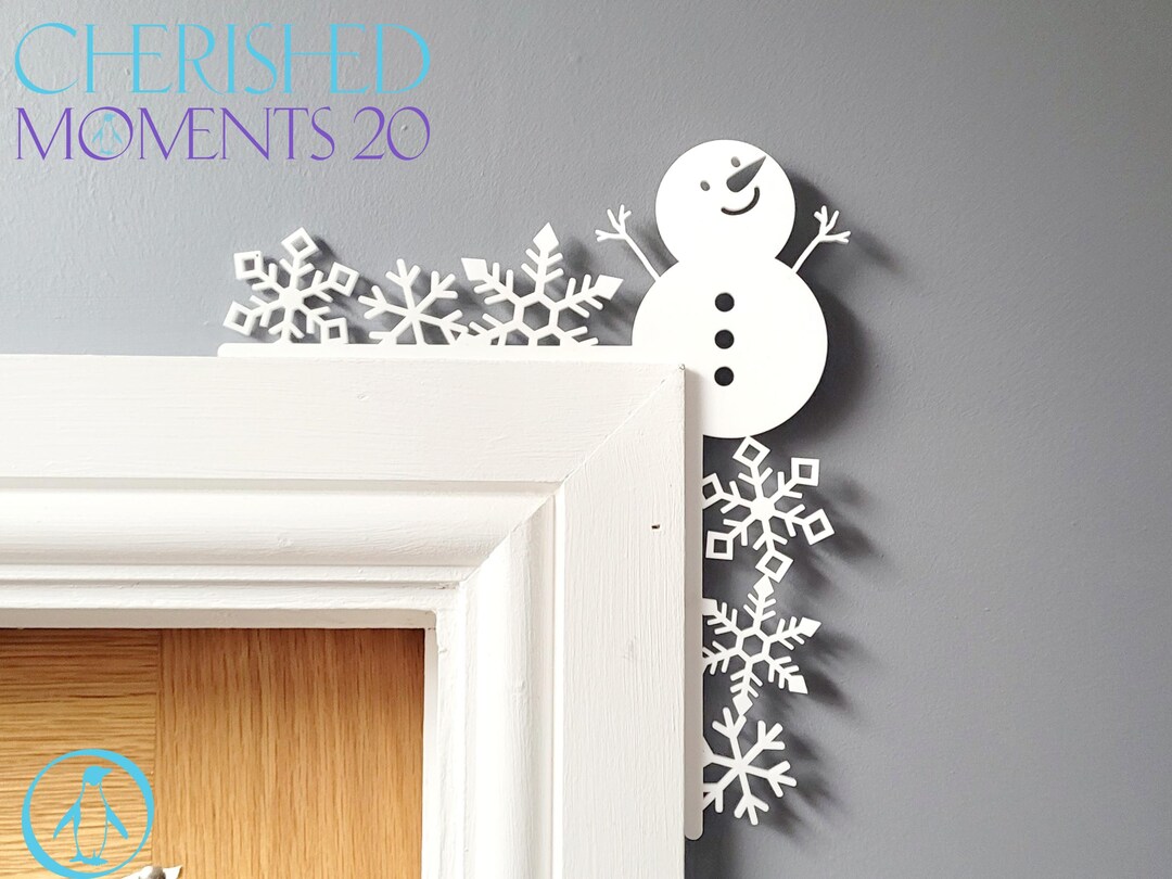Snowman White Christmas Decoration, Door Trim, Snowflake Ornament ...