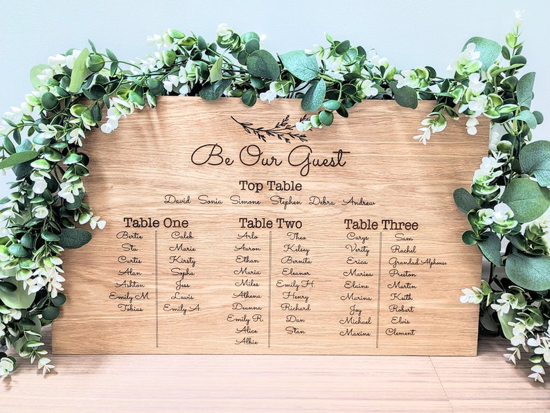 Wedding Table Plan, Wood Wedding Sign, Seating Plan Wedding Sign ...