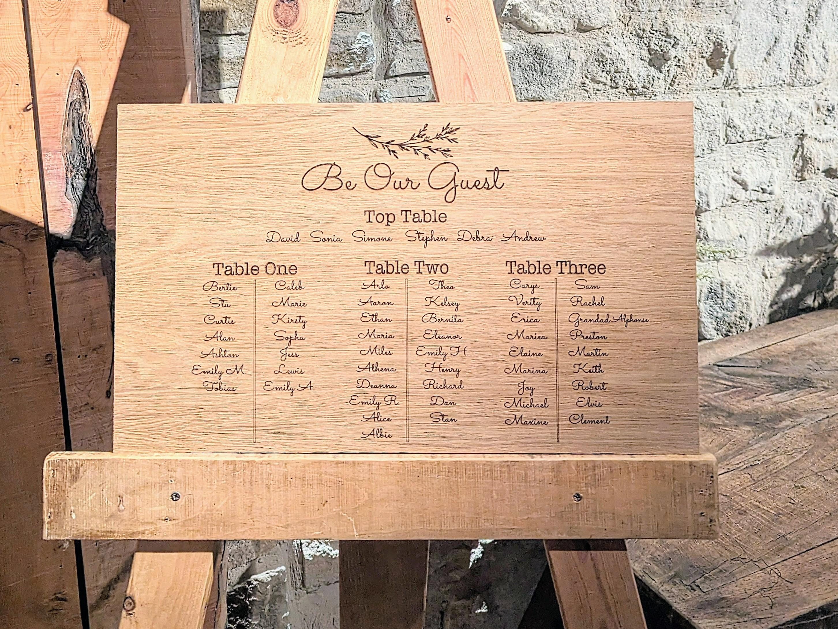 Wedding Table Plan, Wood Wedding Sign, Seating Plan Wedding Sign ...