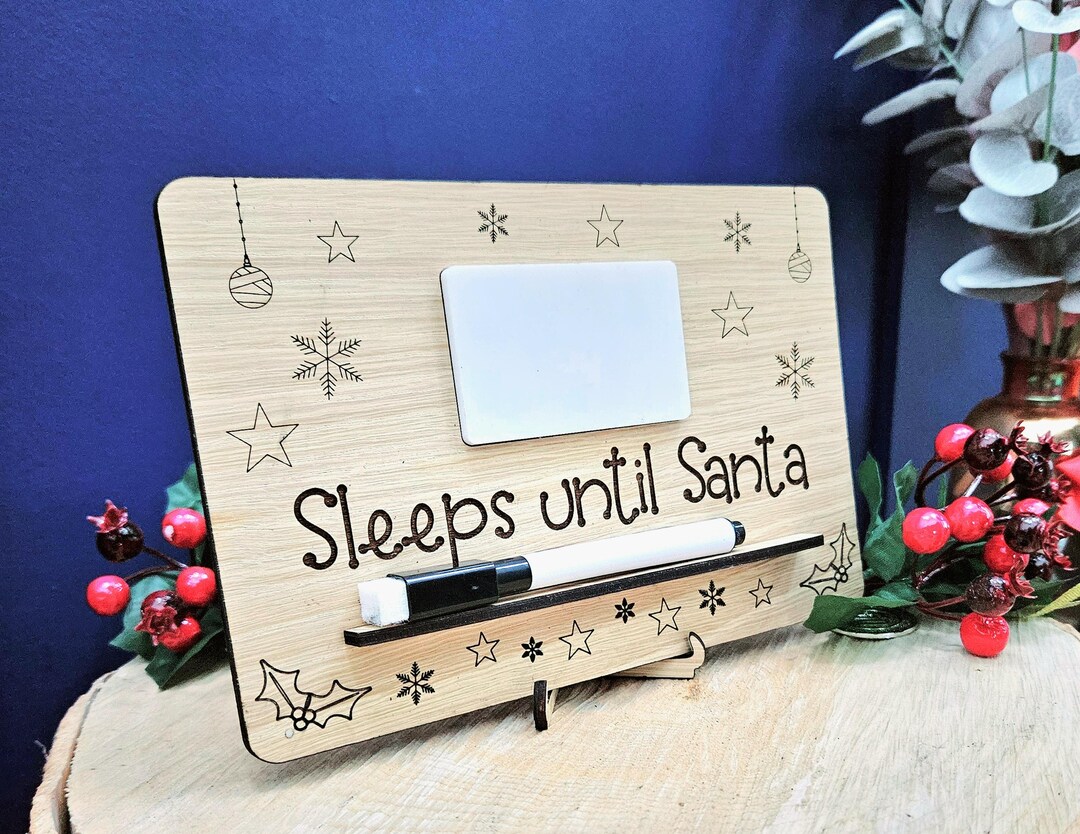 Santa Countdown Board, Childrens Christmas Countdown Sign, Sleeps Until ...