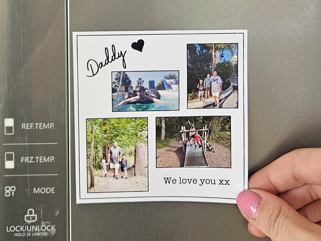 Daddy Photo Magnet, Personalised Photo Collage, Daddy Birthday Gift ...