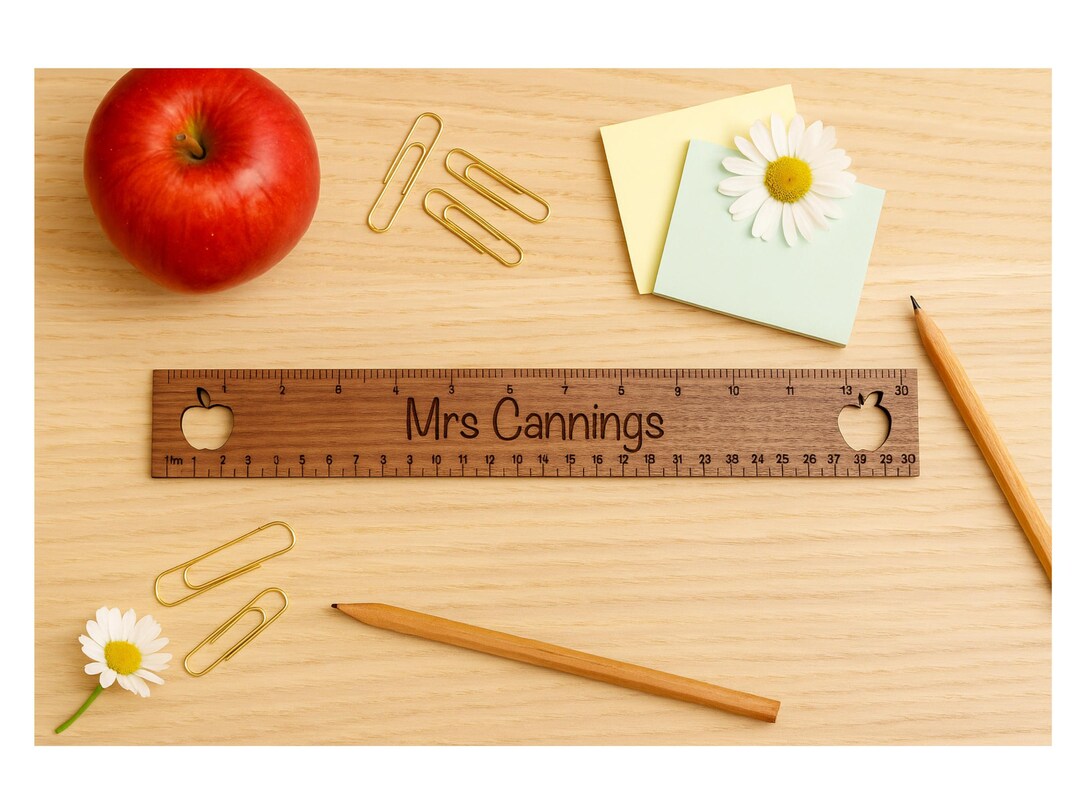 Personalised Wooden Teacher Ruler, Teaching Assistant Thank You Gift ...